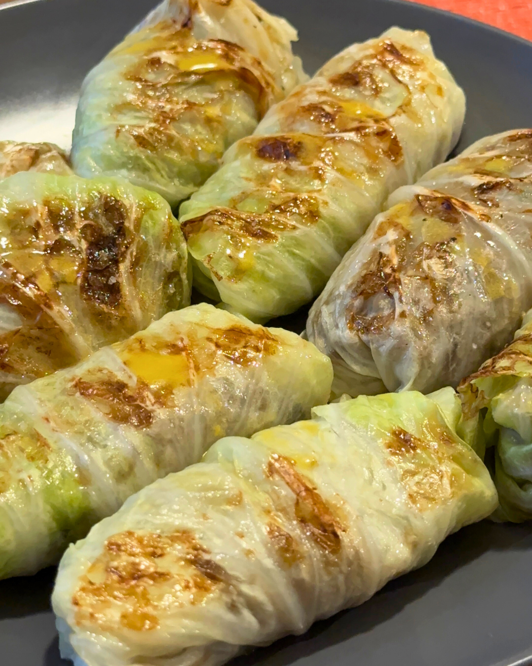 Mushroom Lentil Stuffed Cabbage Rolls